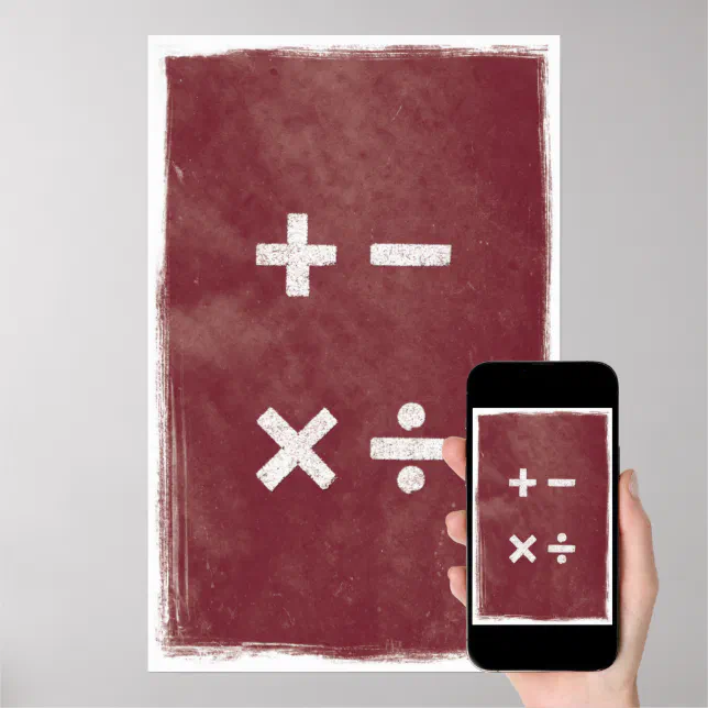 Four Operations Art - Math Posters | Zazzle