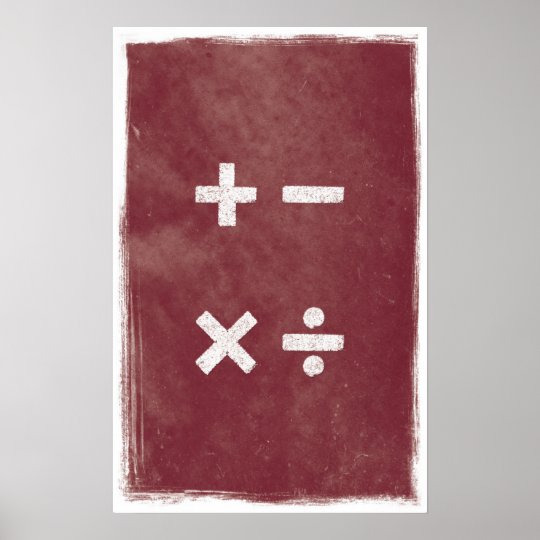 Four Operations Art - Math Posters | Zazzle.com