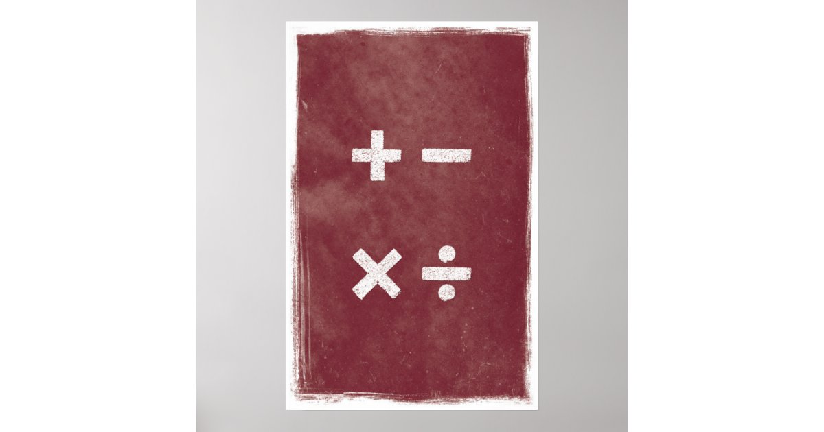 Four Operations Art - Math Posters | Zazzle