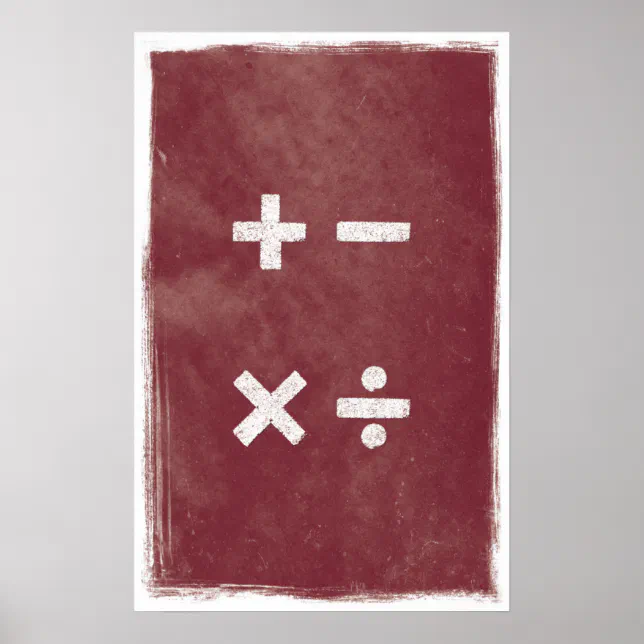 Four Operations Art - Math Posters | Zazzle