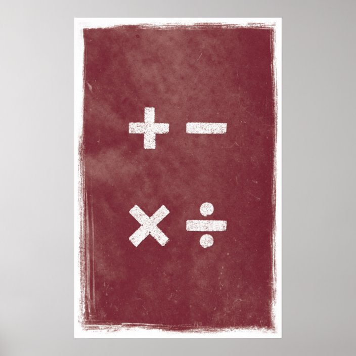 Four Operations Art - Math Posters | Zazzle.com