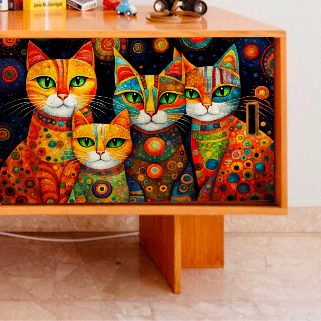 Four Patterned Cats Decoupage Tissue Paper | Zazzle