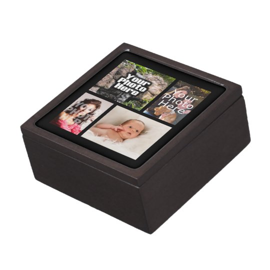Four Photo Collage Custom Keepsake Box | Zazzle.com