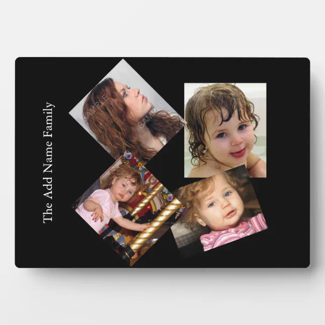 Four Photo Collage Template Plaque | Zazzle