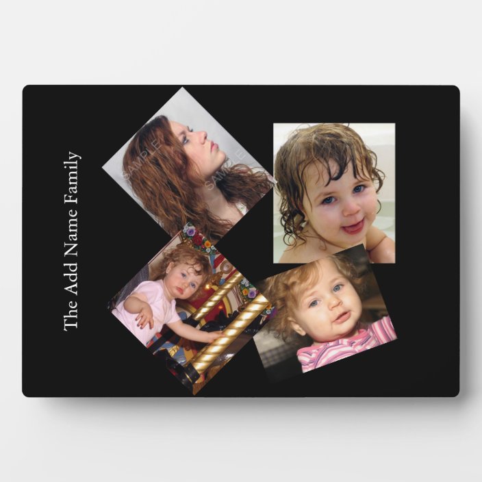 Four Photo Collage Template Plaque | Zazzle.com