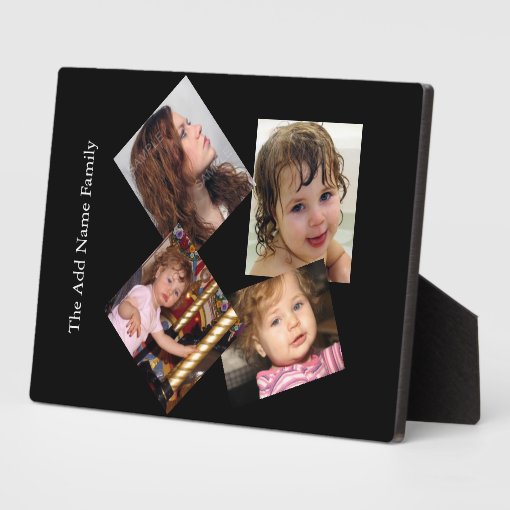 Four Photo Collage Template Plaque | Zazzle