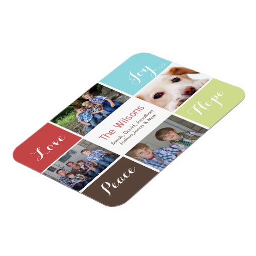 four photos collage custom magnets | Zazzle