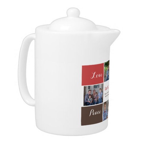 four photos collage custom teapot | Zazzle