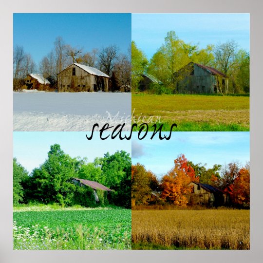 Four Seasons of Michigan Poster | Zazzle.com