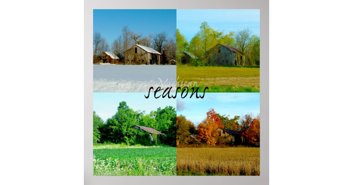 Four Seasons of Michigan Poster | Zazzle