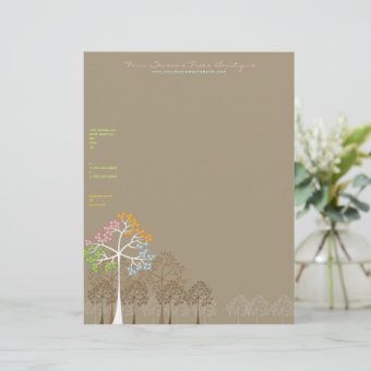Four Seasons Trees Business Letterhead Template | Zazzle