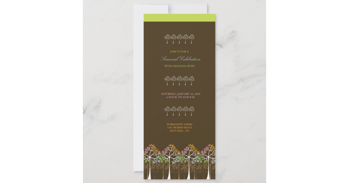 Four Seasons Trees Forest Dinner Party Invite | Zazzle