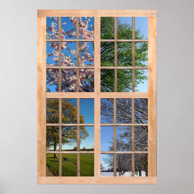 Four Seasons View from a Window Poster | Zazzle