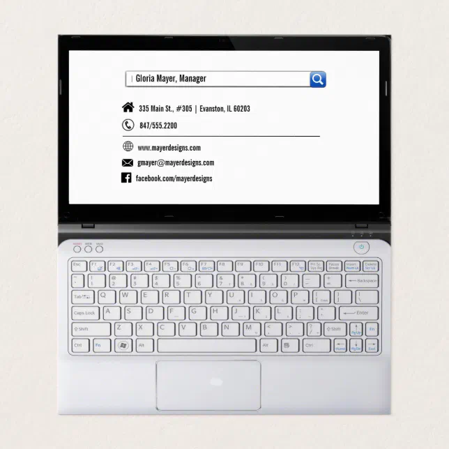 four-sided laptop screen folded business card | Zazzle