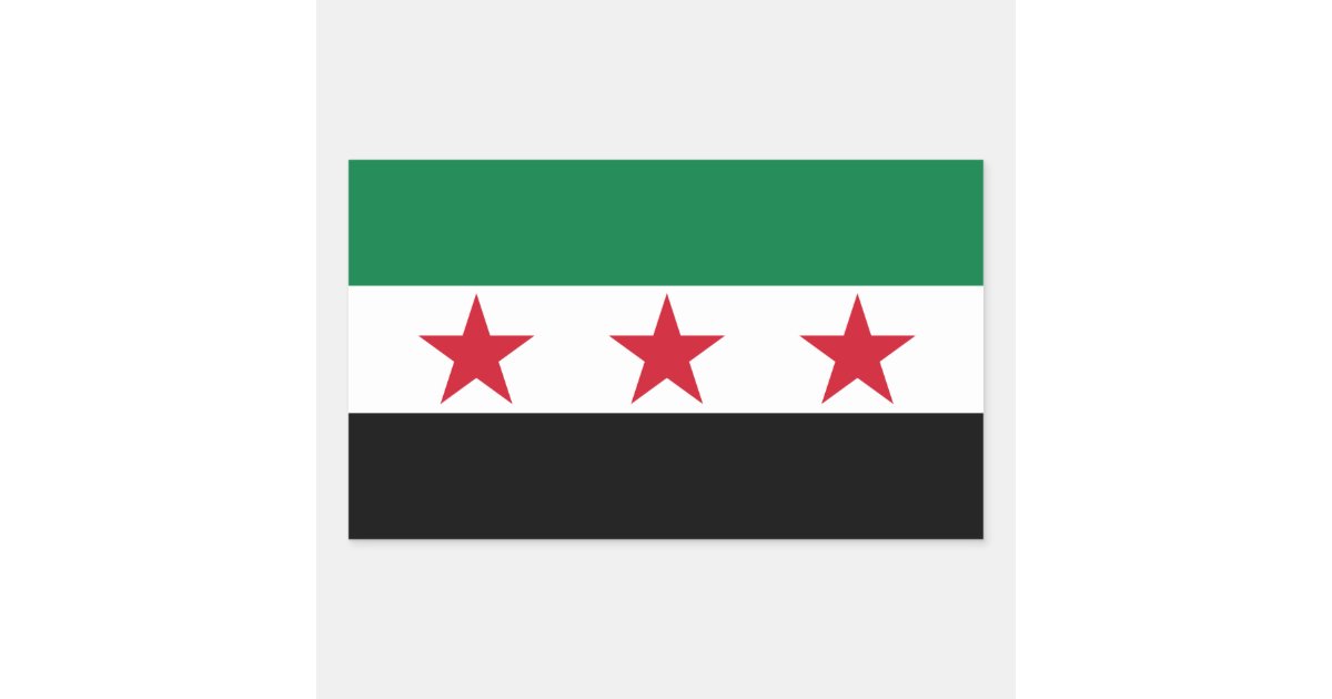 FOUR Syria Flag Rectangular Sticker | Zazzle