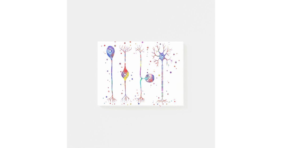 Four types of neurons post-it notes | Zazzle