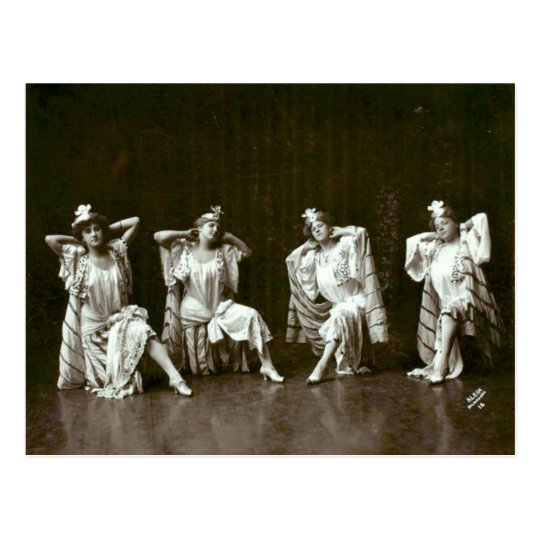 Four Vintage Vaudeville Dancers Strike a Pose Postcard | Zazzle.com