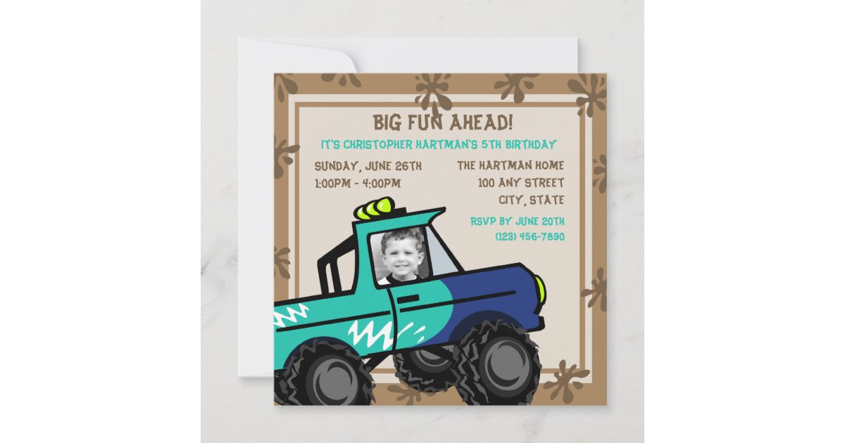 Four Wheel Fun/ Birthday Invitation | Zazzle