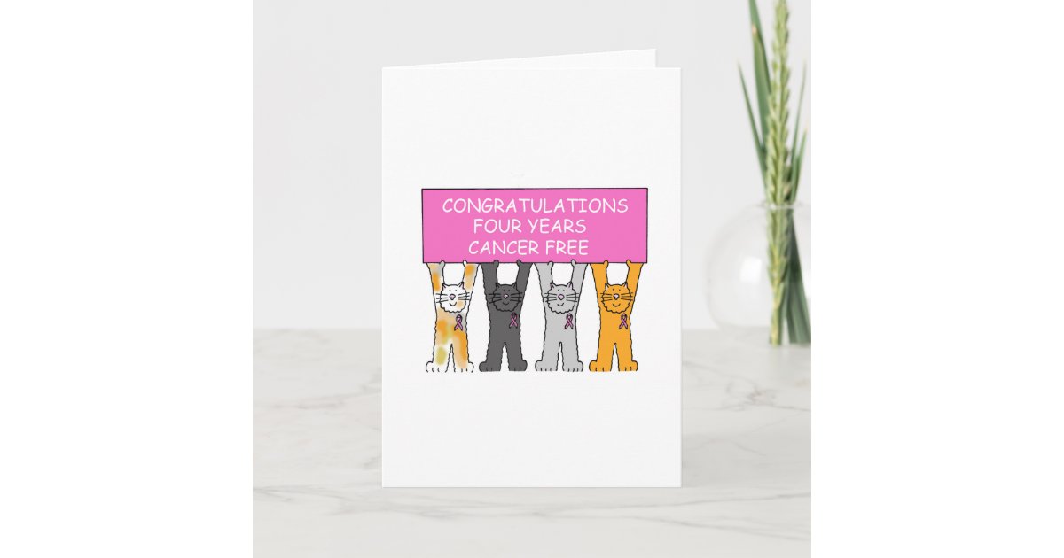 Four Years Cancer Free Anniversary Card | Zazzle