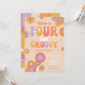 Fourever Groovy Invitation | 4th Birthday | Zazzle