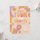 Fourever Groovy Invitation | 4th Birthday | Zazzle