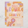 Fourever Groovy Invitation | 4th Birthday | Zazzle