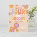 Fourever Groovy Invitation | 4th Birthday | Zazzle