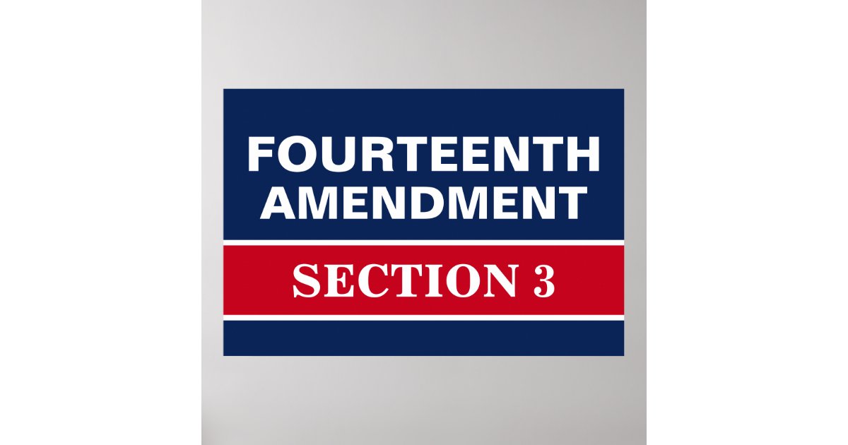 Fourteenth Amendment Section 3 Constitution Poster | Zazzle