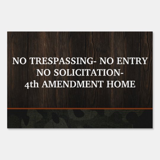 Fourth Amendment Home Sign | Zazzle.com