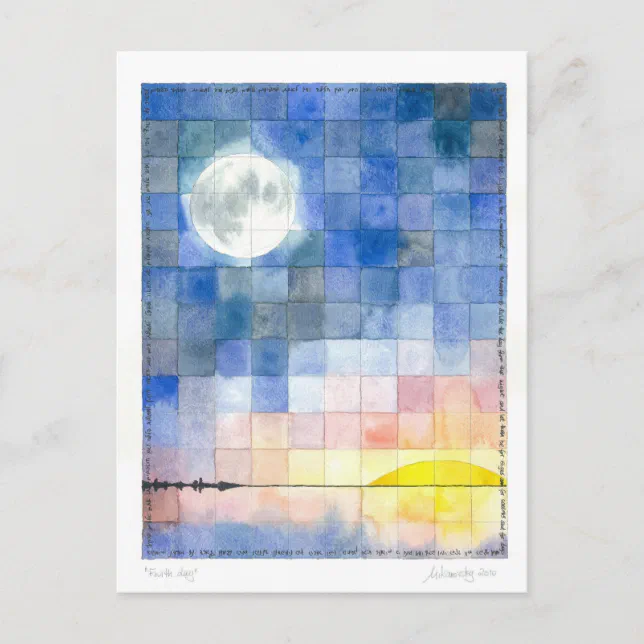 Fourth Day (7 days of creation) Postcard | Zazzle