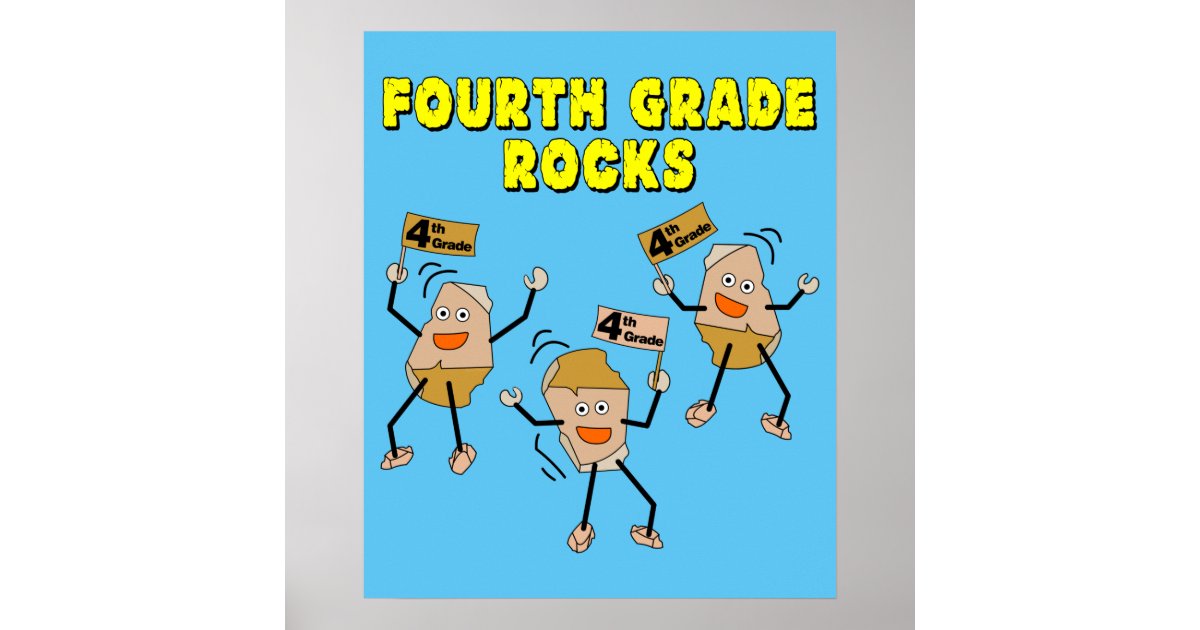 Fourth Grade Rocks Poster | Zazzle.com