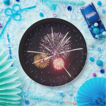 Fourth of July Fireworks Paper Plates | Zazzle