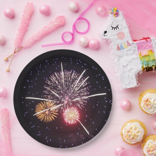 Fourth of July Fireworks Paper Plates | Zazzle