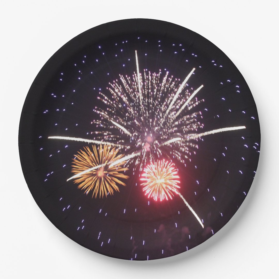 Fourth of July Fireworks Paper Plates | Zazzle