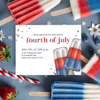 Fourth Of July Red White and Blue Summer Popsicle Postcard | Zazzle