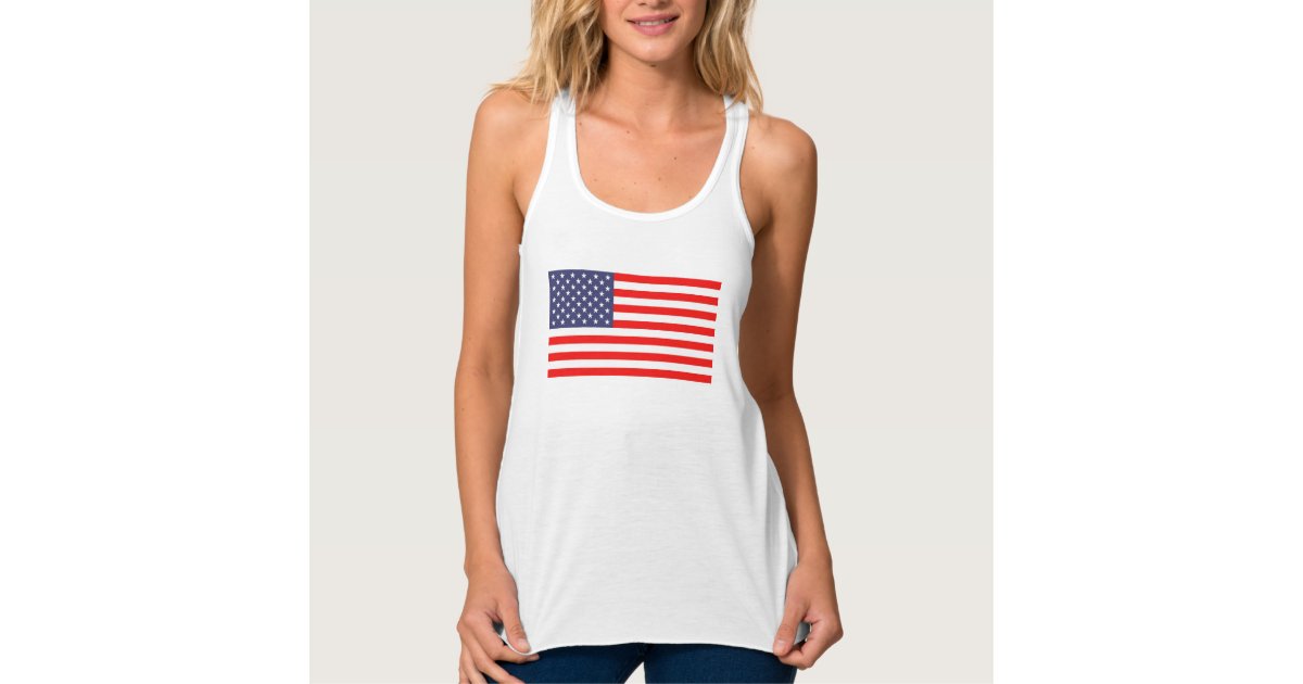 Fourth of July women's tank top with American flag | Zazzle