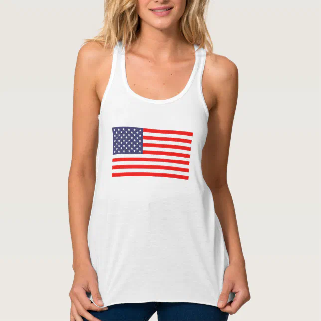 Fourth of July women's tank top with American flag | Zazzle