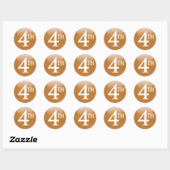 Fourth Place (4th) Award Classic Round Sticker | Zazzle