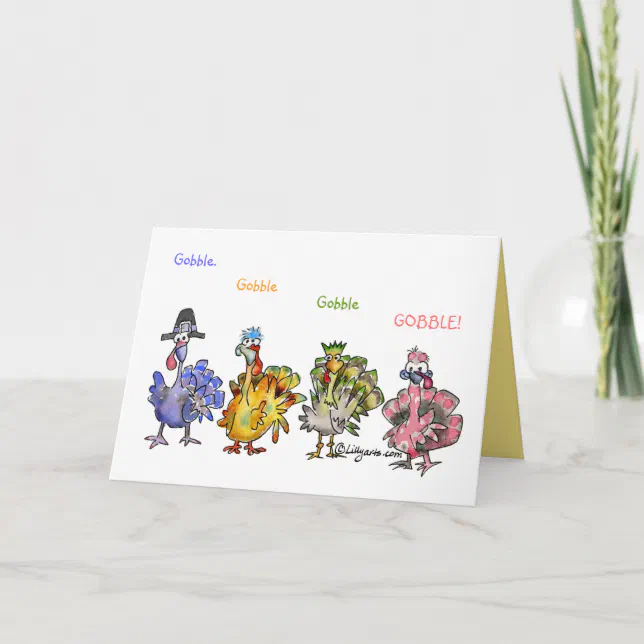 Fowl Language Happy Thanksgiving Turkeys Holiday Card | Zazzle
