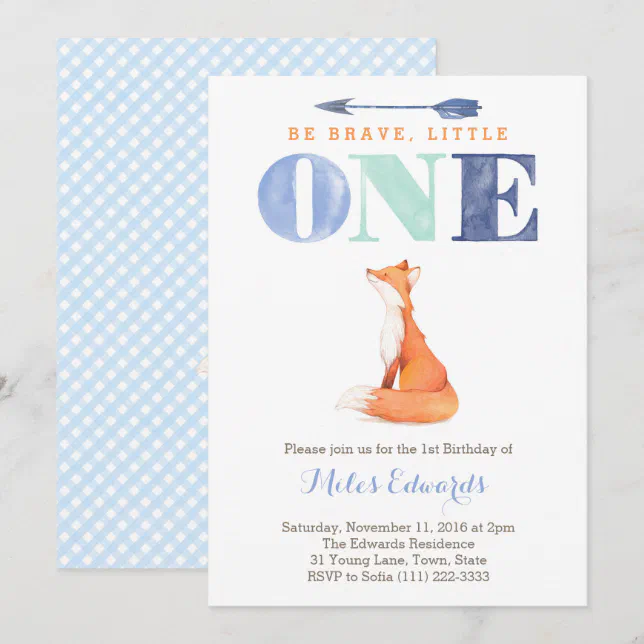 fox 1st Birthday Party Invite Cards for Boy | Zazzle