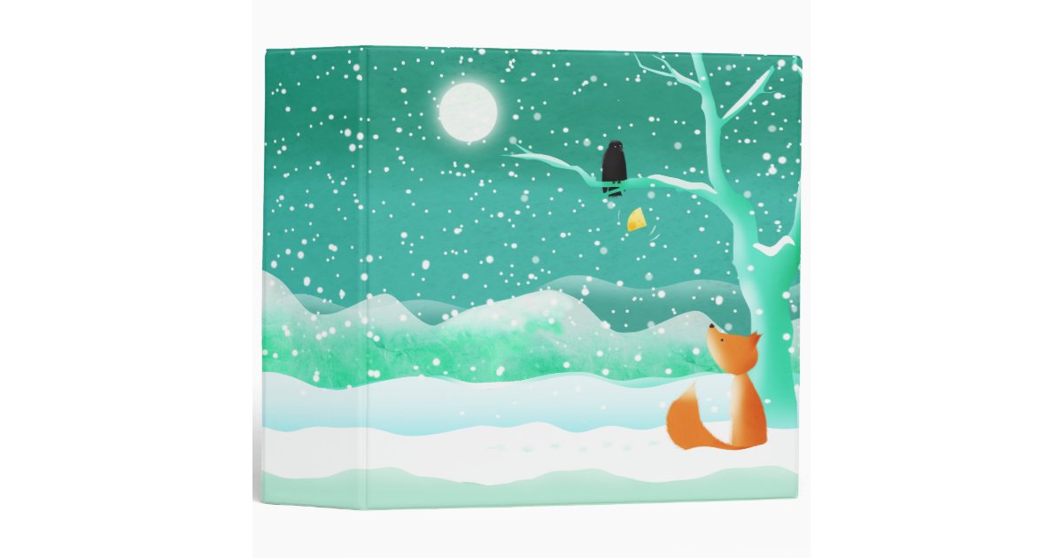 Fox and crow - binder folder | Zazzle