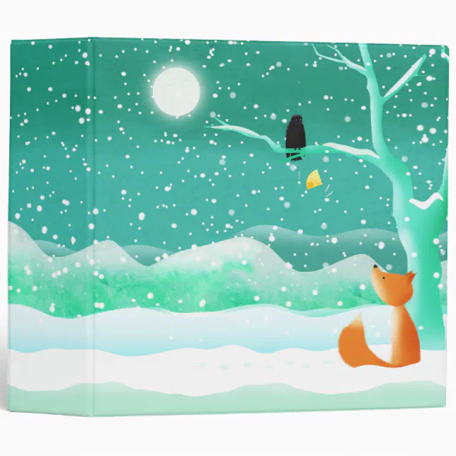 Fox and crow - binder folder | Zazzle