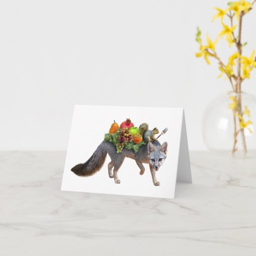 Fox and Squirrel Thanksgiving Card | Zazzle