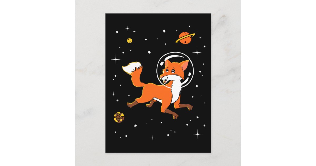 Fox Animals In Space Postcard | Zazzle