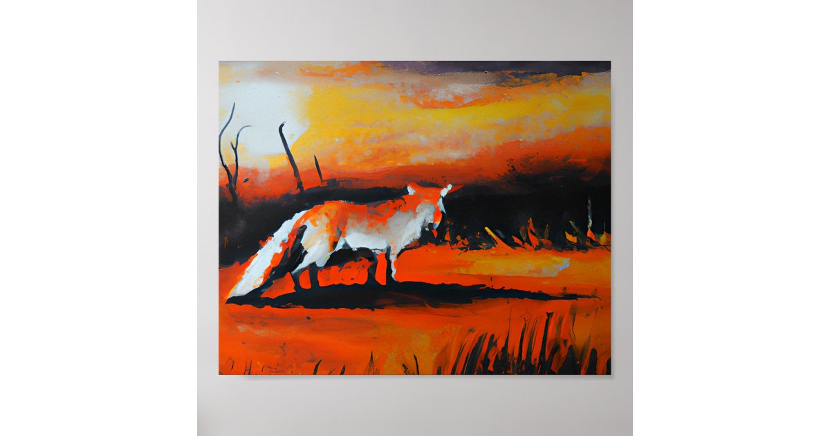 Fox at Dusk Poster | Zazzle