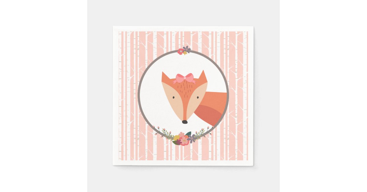 Fox Baby Boy Baby Shower Paper Napkins | Zazzle