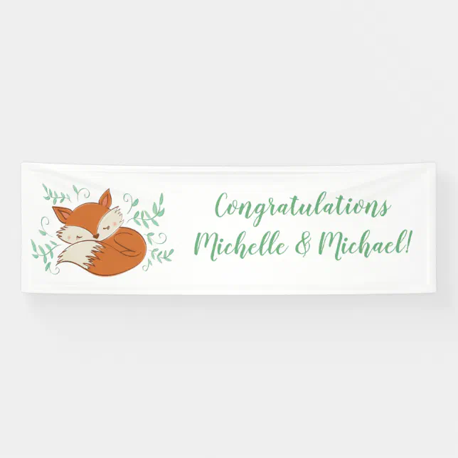 Fox Baby Shower Woodland Animals Banner | Zazzle