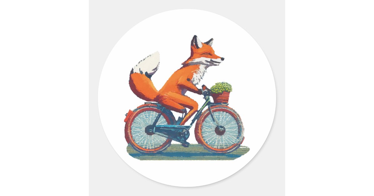 Fox Bicycle Classic Round Sticker | Zazzle