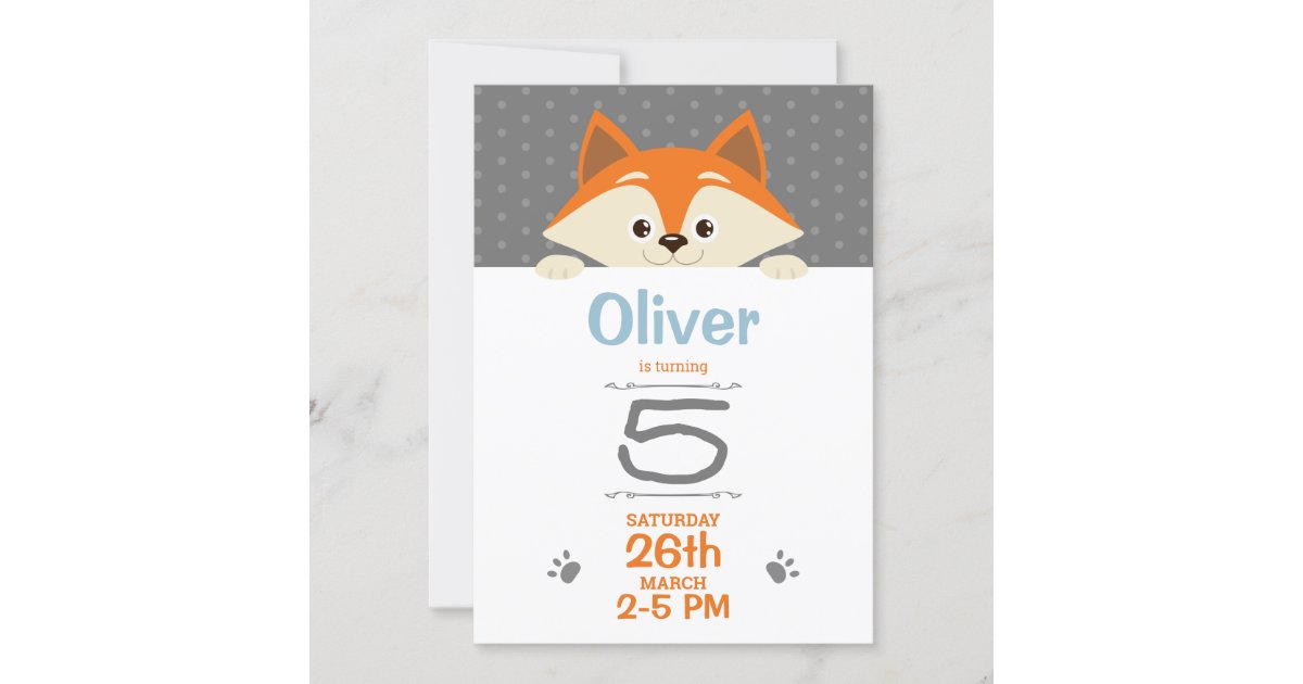 Fox Birthday Invitation | Zazzle