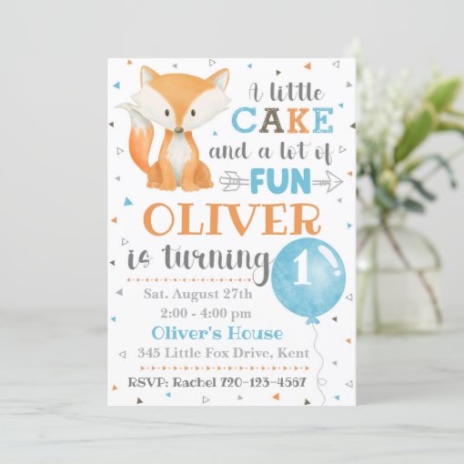 Fox Birthday Invitation | Little Fox Invitation | Zazzle